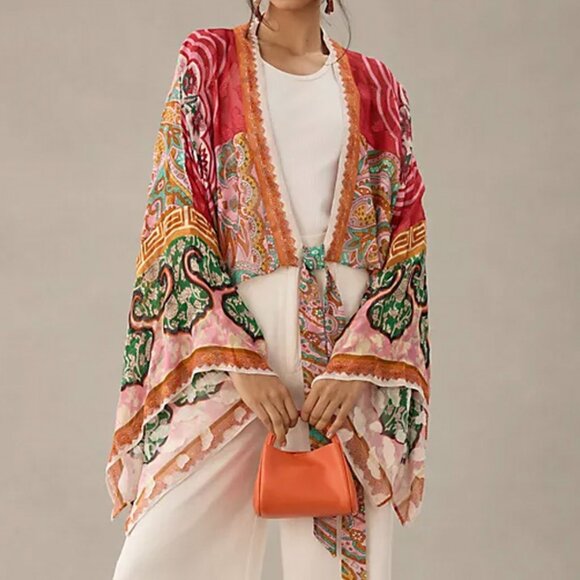 SAACHI | Kimonos & Yukatas | Saachi Printed Shine Tiefront Kimono ...